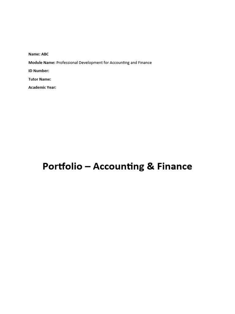 Portfolio Template | PDF | Learning | Accounting