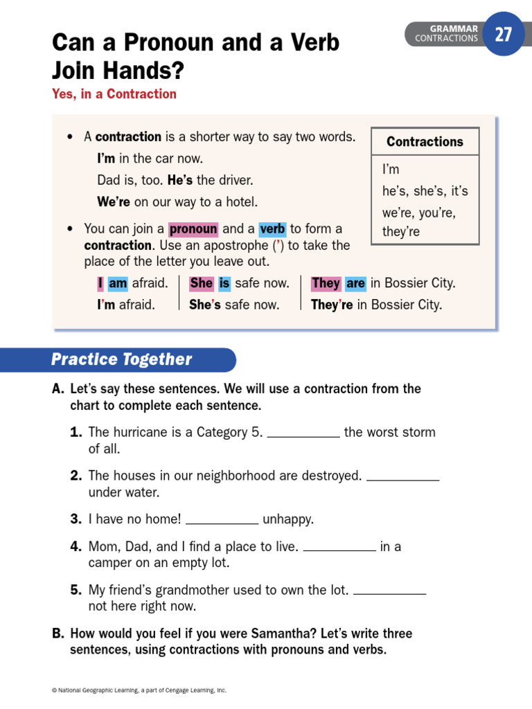 Understanding Pronoun-Verb Contractions | PDF