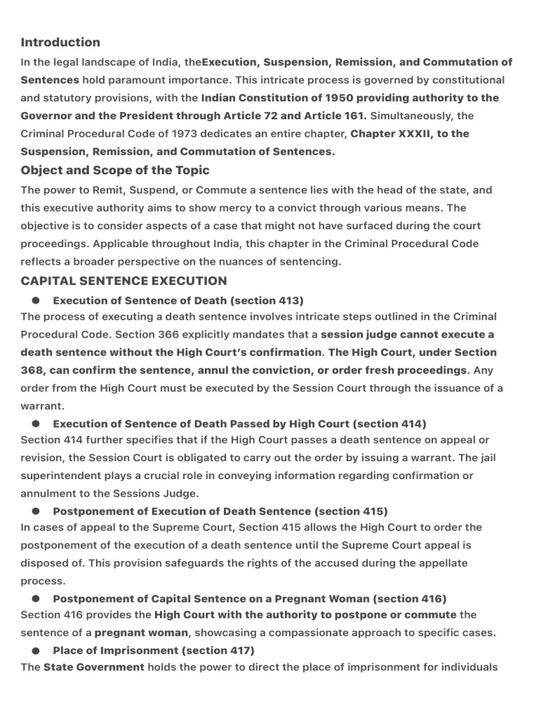 Execution Perfect Notes | Download Free PDF | Pardon | Sentence (Law)