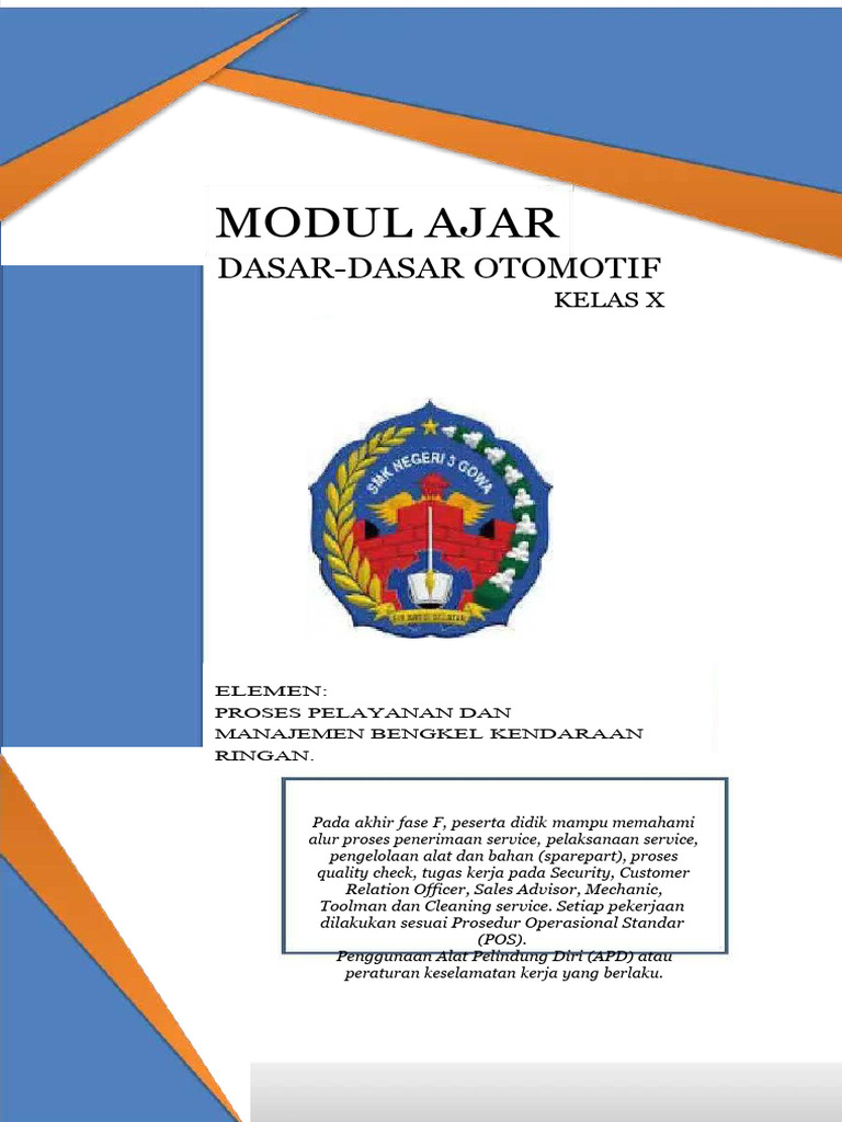 PDF 4 Modul Ajar Elemen 2 Proses Pelayanan Dan Manajemen Bengkel Kendaraan Ringan Compress | PDF