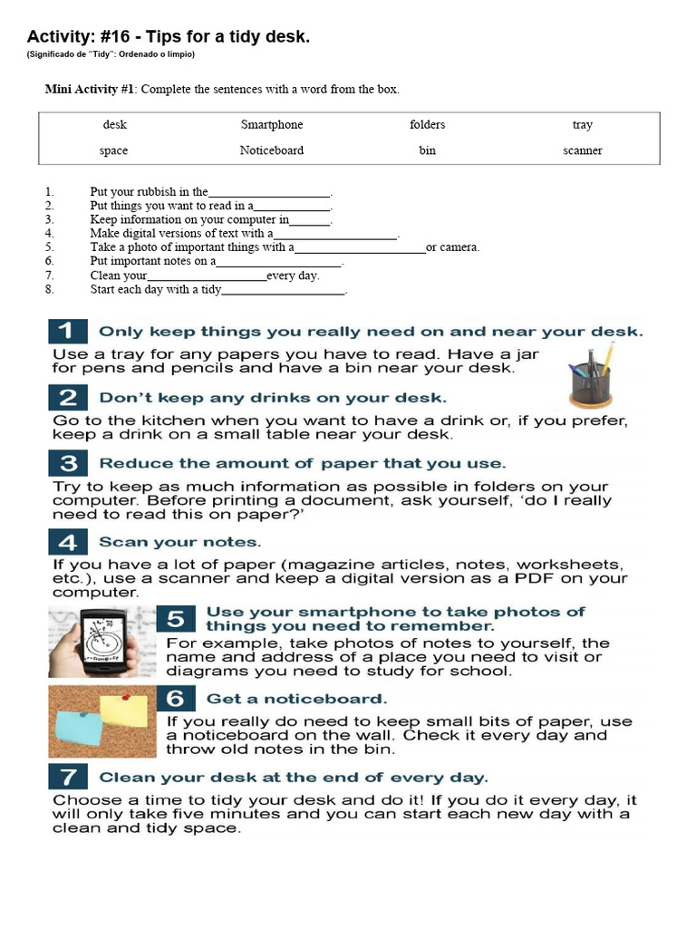 Tips Tidy Desk 1ST | PDF