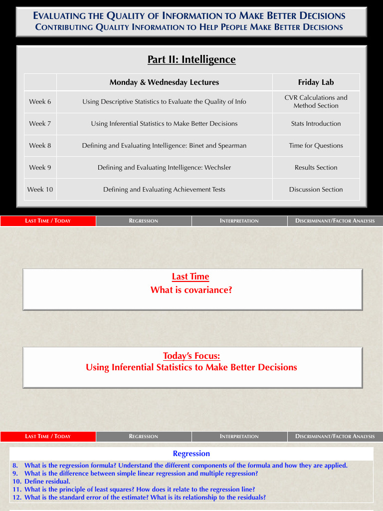 Psychometrics Lecture 7b Inferential Statistics | PDF | Regression ...