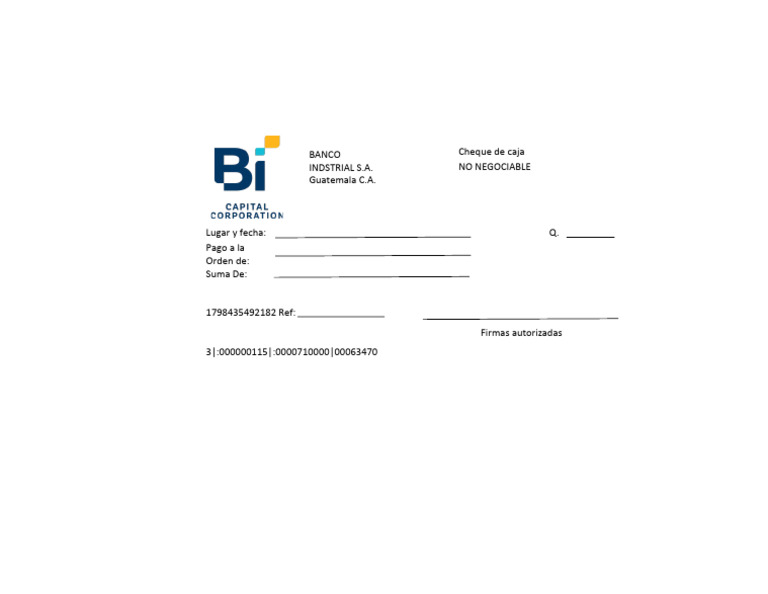 Ejemplo de Cheque de Caja en Guatemala | PDF
