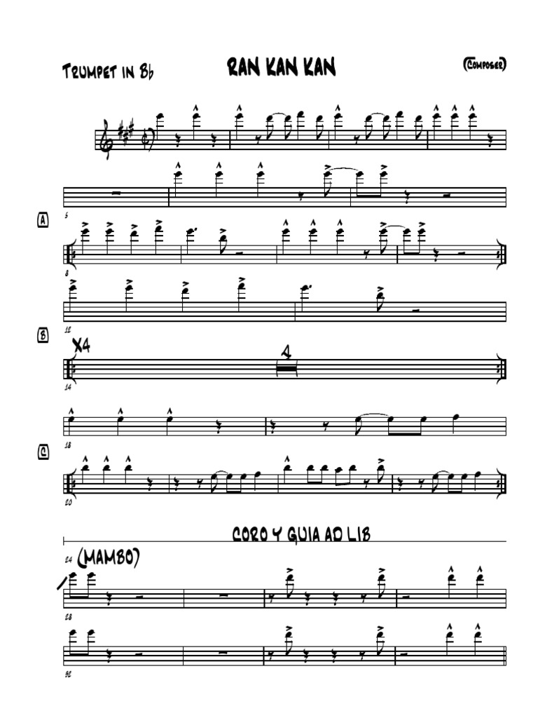 Finale 2005 - (RAN KAN KAN - 001 Trumpet in BB | PDF