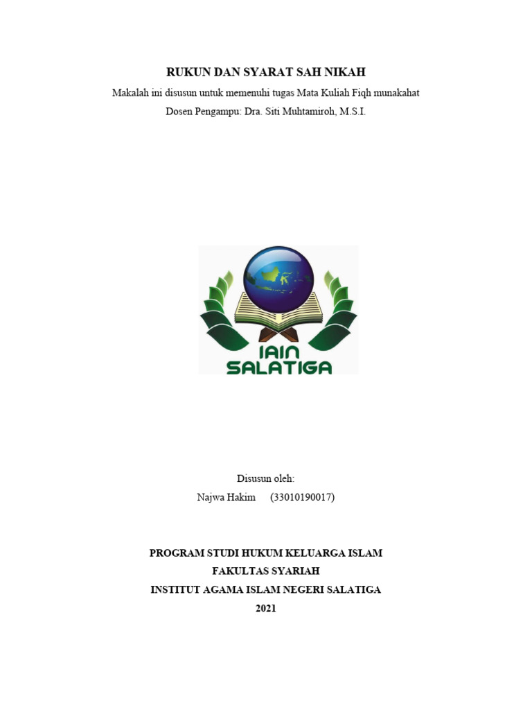 Rukun dan Syarat Sah Nikah dalam Islam | PDF | Agama & Spiritualitas