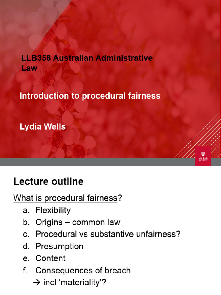 LLB358 Introduction To Procedural Fairness 2024 Student | PDF | Public ...