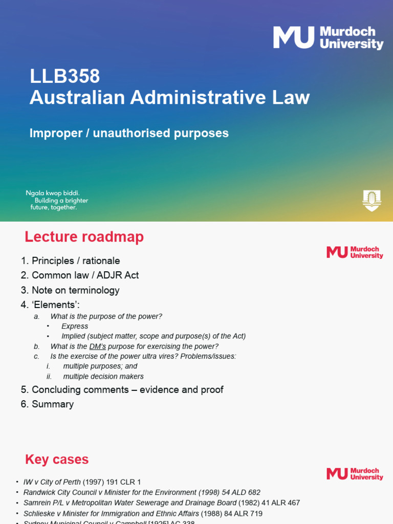 Acting For An Improper Purpose 2024 - Student | PDF | Bail | Justice