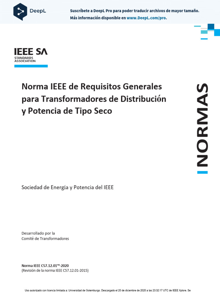 Ieee-Standard-For-General-Requirements-For-Drytype-Distribution - Es ...
