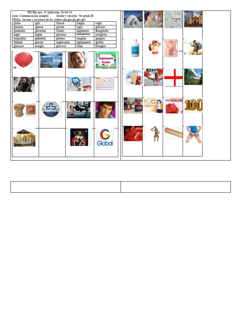 FICHA NR 31 24-04-24 Gla, Gle, Gli, Glo, Glu | PDF