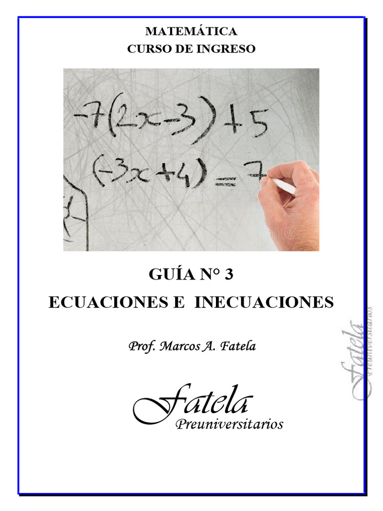 Ecuaciones Inecuaciones Pi | PDF | Ecuaciones | Desigualdad (Matemáticas)