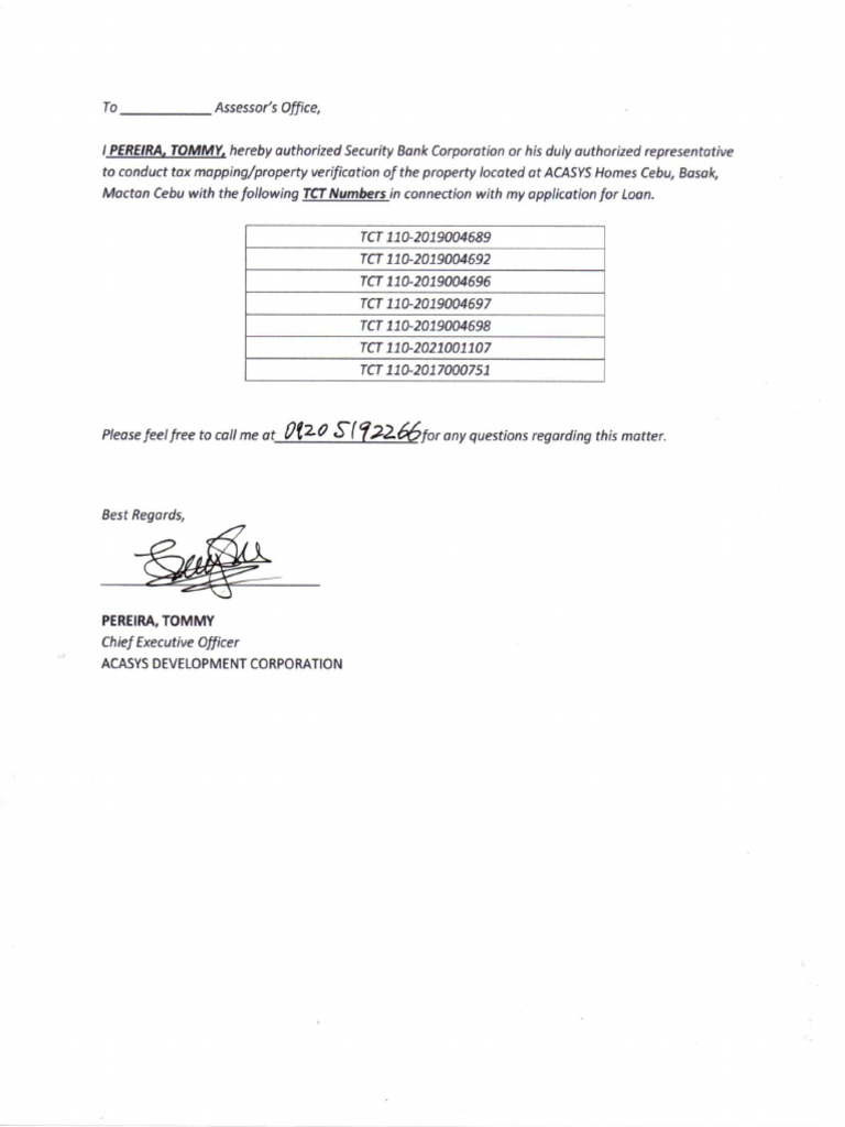 Authorization To Conduct Tax Mapping | PDF