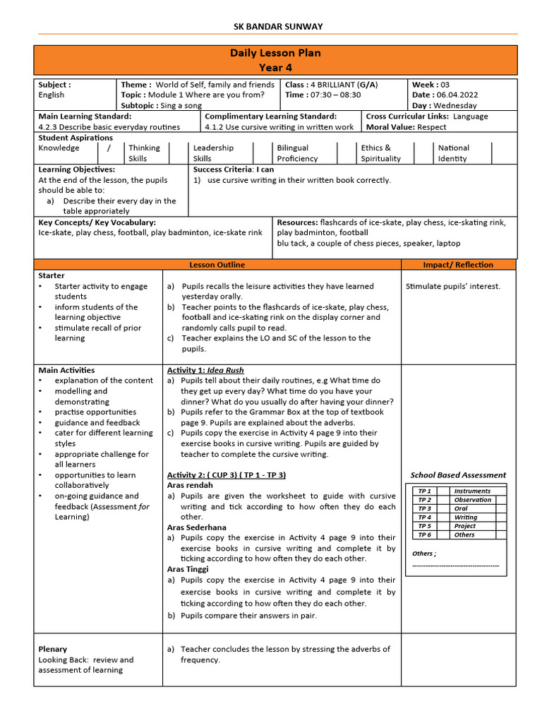 LP Cursive Year 4 | Download Free PDF | Learning | Cognitive Science