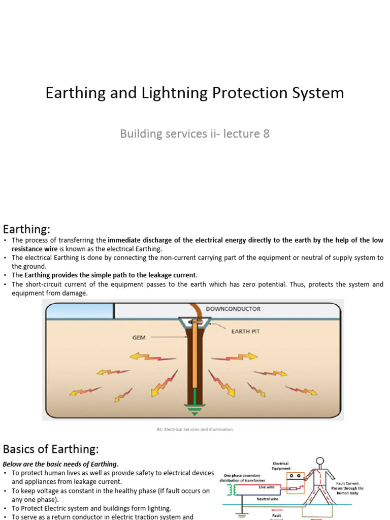 EARTHING AND LIGHTNING PROETCTION SYSTEMS | PDF | Building Engineering | Power Engineering