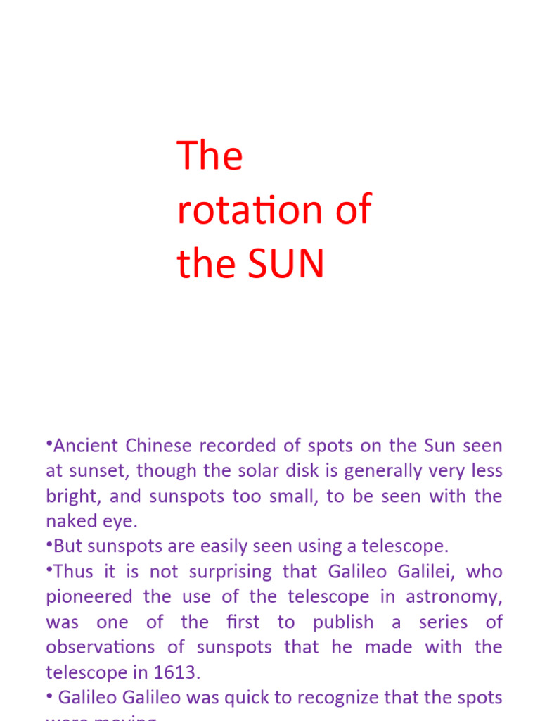 2 The Rotation of The SUN Final | PDF | Sun | Rotation