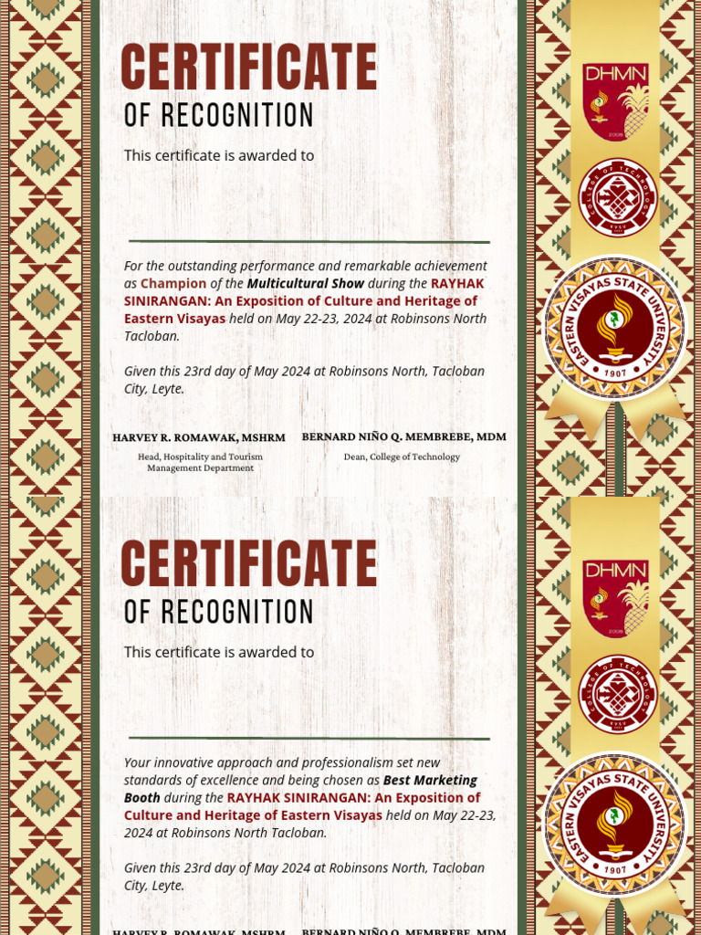 RAYHAK SINIRANGAN Awards 2024 | PDF | Cultural Education | Cultural ...