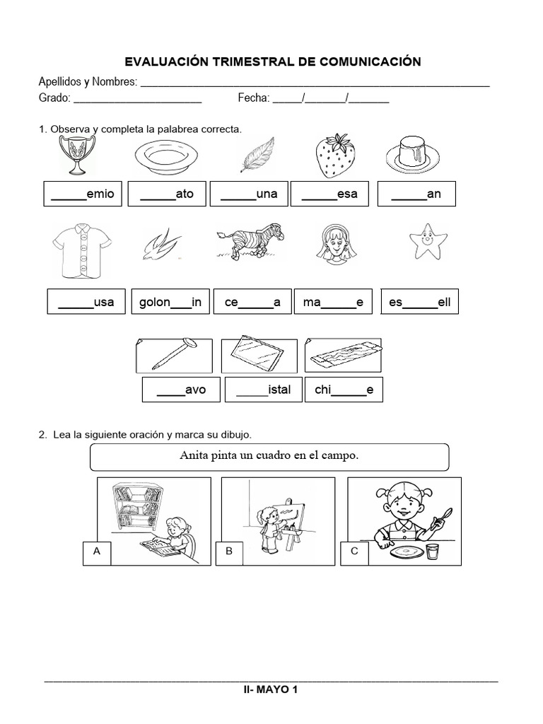 Evaluación Trimestral - 2° | PDF