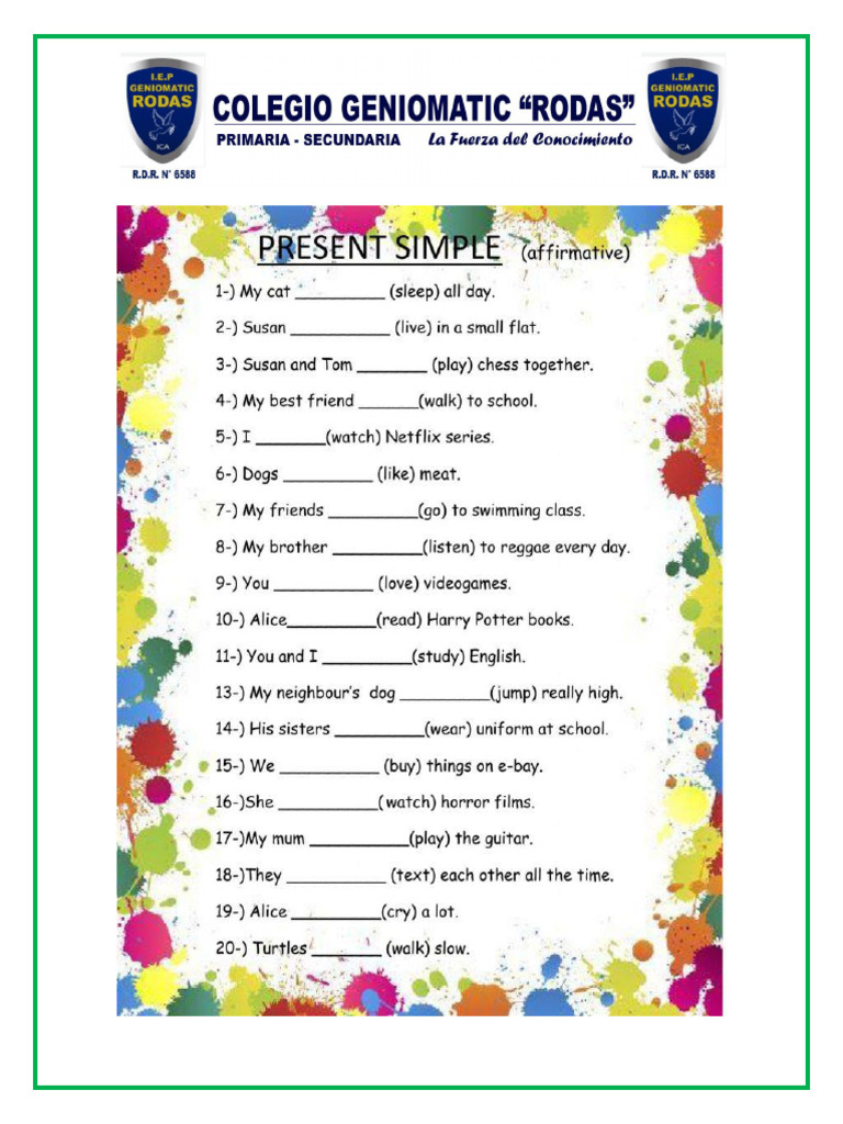 Present Simple Affirmative | PDF