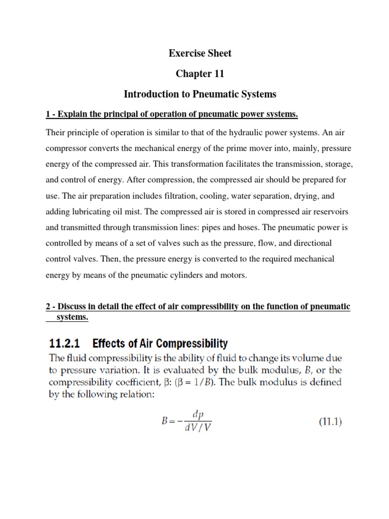 Ex - Chapter 11 - Introduction To Pneumatic SystemsWithAnswers (4 ...