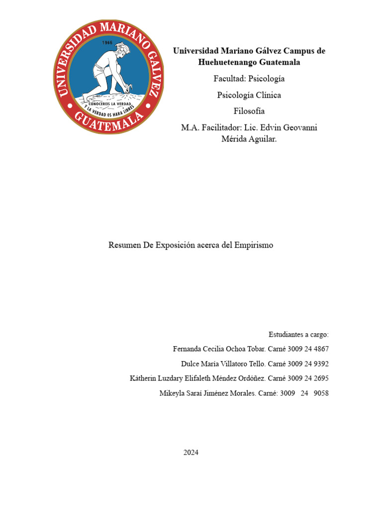 Resumen Del Empirismo | PDF | Empirismo | Conocimiento