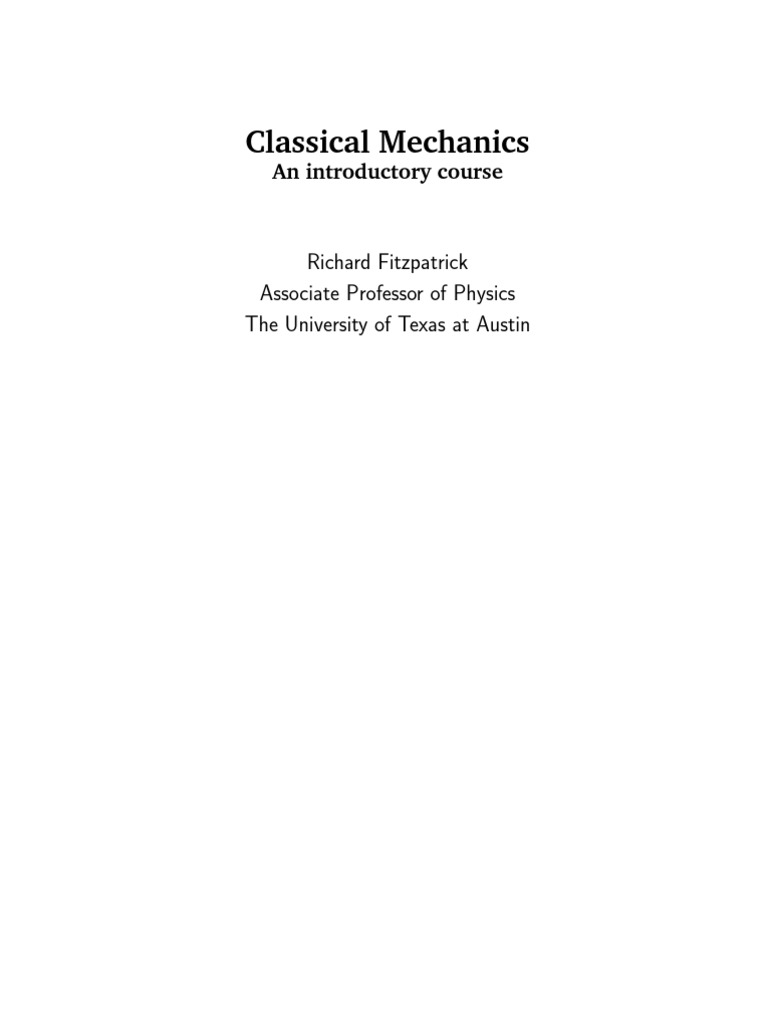 Classical Mechanics | PDF | Acceleration | Velocity