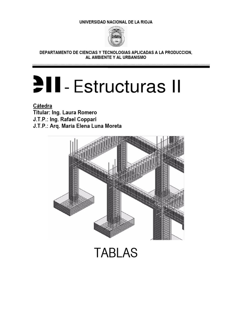 Estructuras II- Arq 4to Año-tablas | PDF | Viga (Estructura) | Doblar