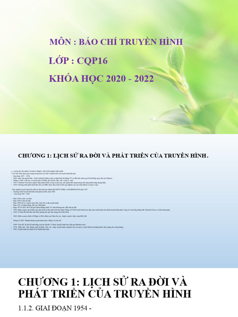 Bài Giảng Môn Báo Chí Truyền Hình Cqp 18 | PDF