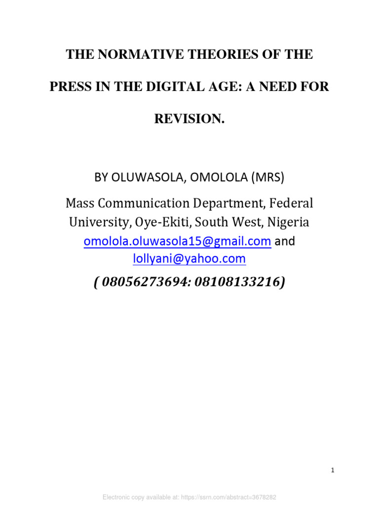 Normative Theory of the Press | Download Free PDF | Theory | Popular ...