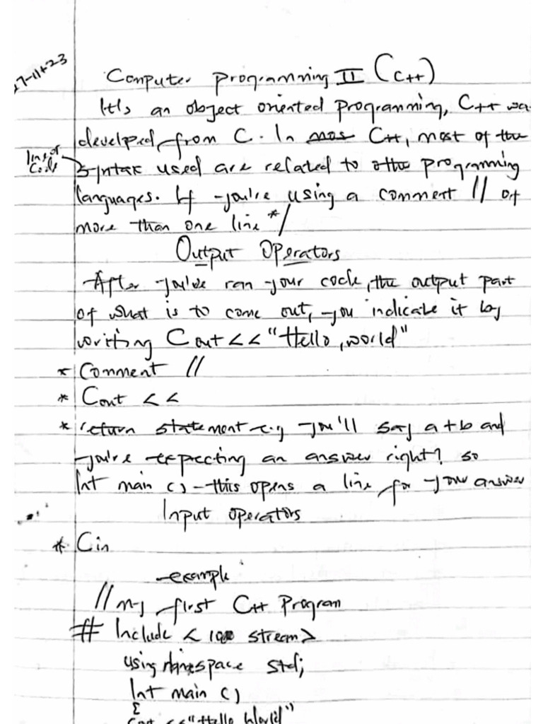 C++ Note in Class | PDF
