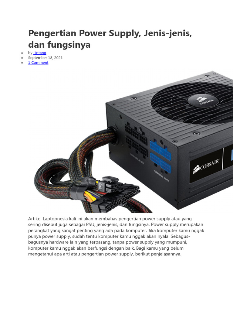 Pengertian Power Supply | PDF