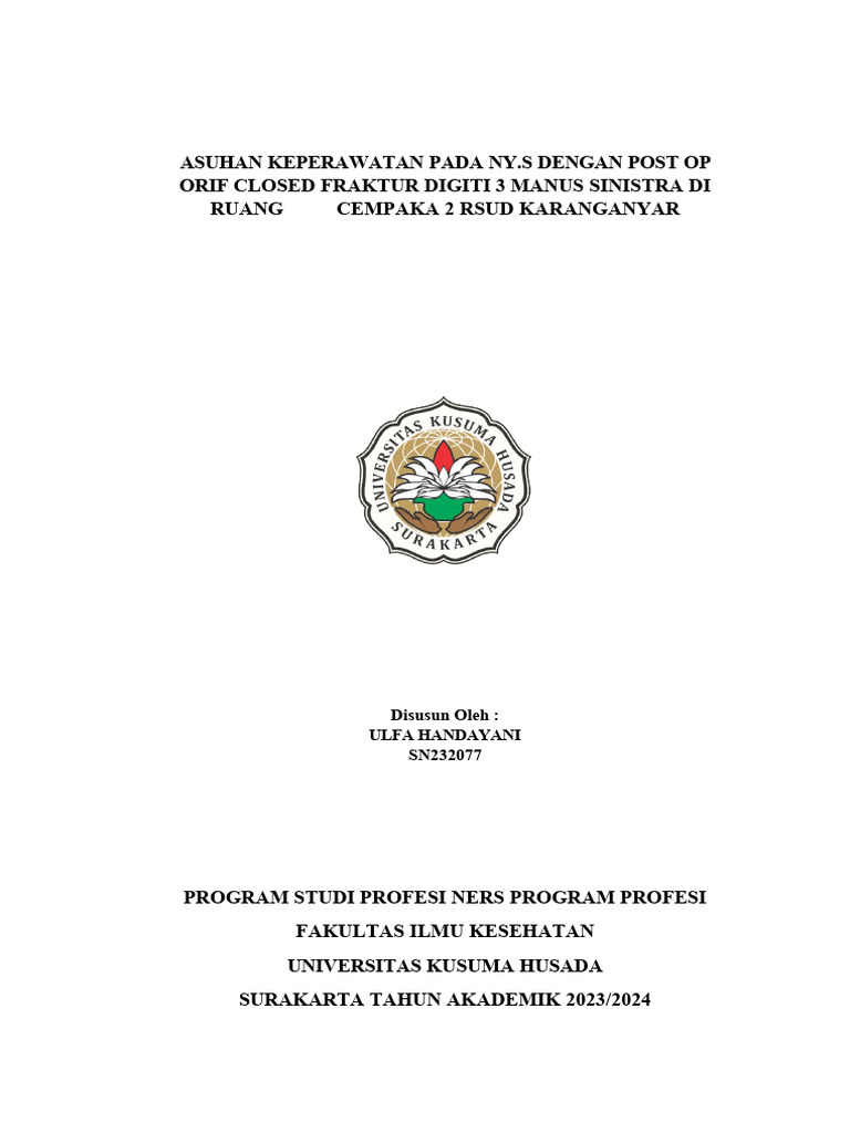 ASKEP FRAKTUR DIGITI MANUS ULFA HANDAYANI Fix | PDF