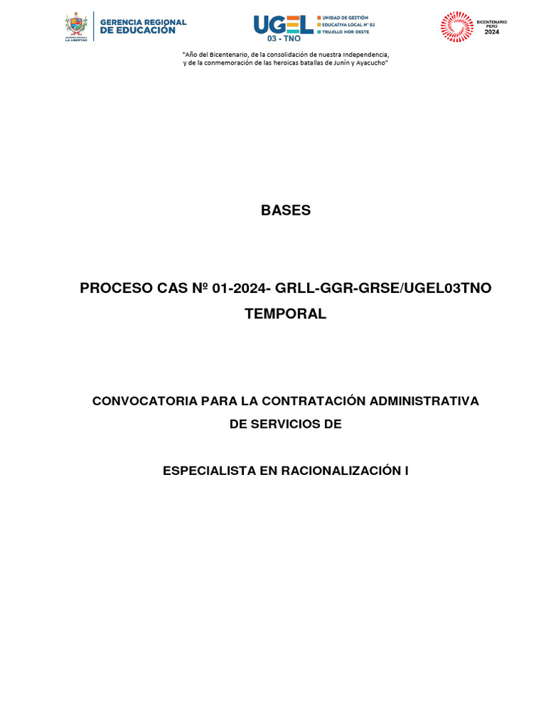 Bases Cas 001 2024 | PDF | Documento de identidad