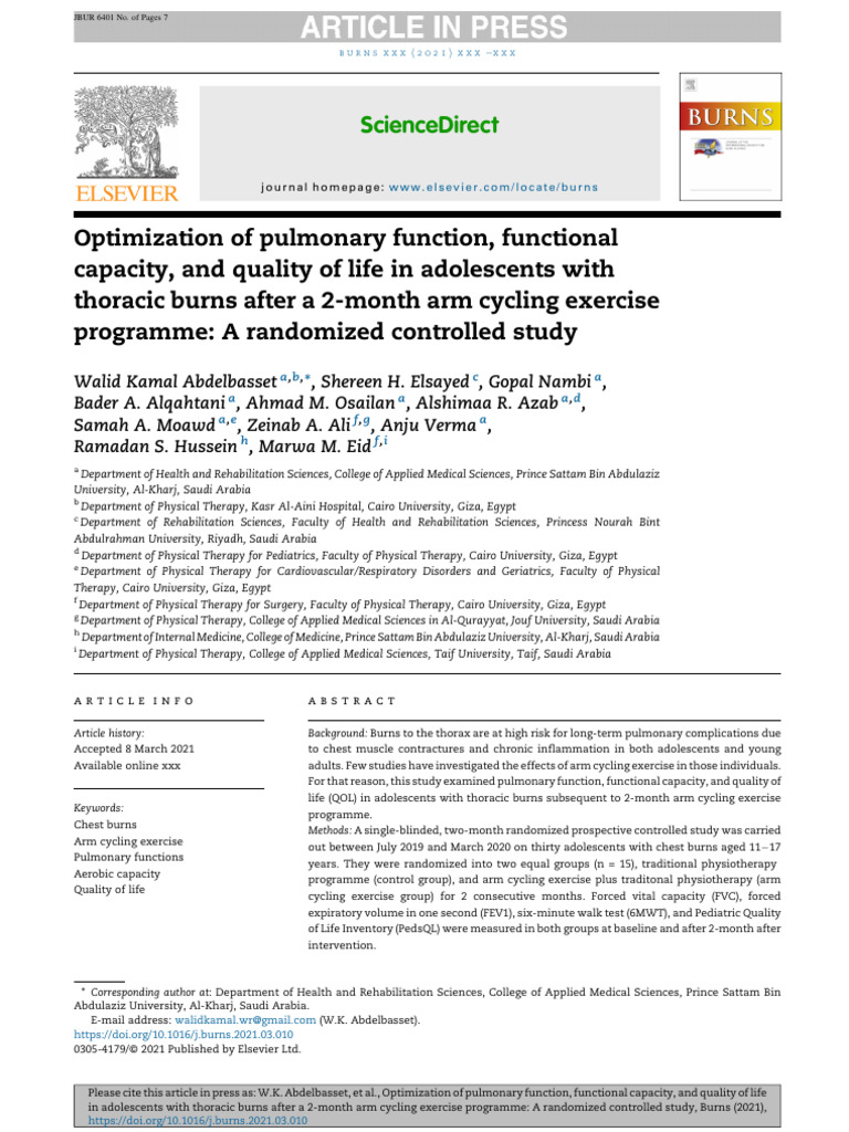 Abdel Basset 2021 | PDF | Physical Therapy | Health Care