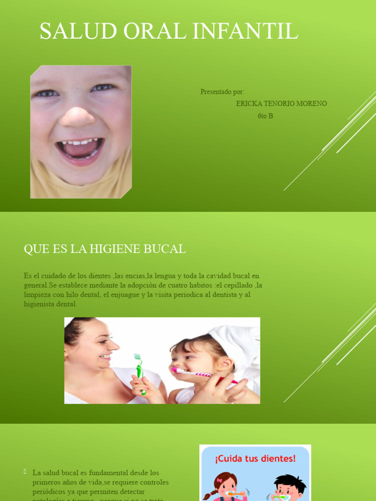 Salud Oral Infantil | PDF | Odontología | Especialidades Medicas