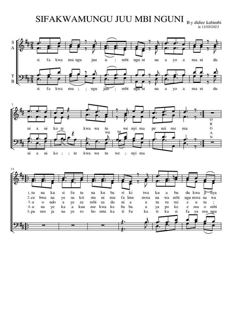 Sifakwamungu Juu Mbi Nguni | PDF