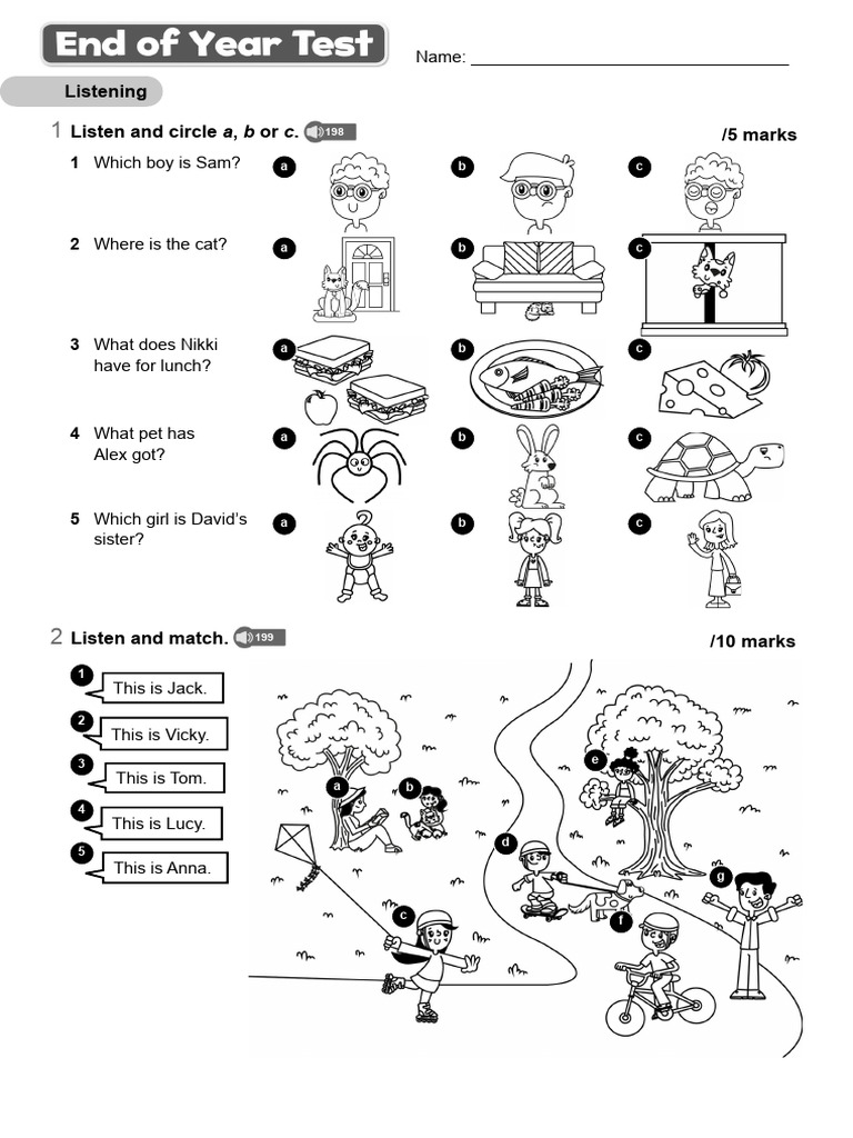Oxford Thinkers 1 EOY Test | PDF