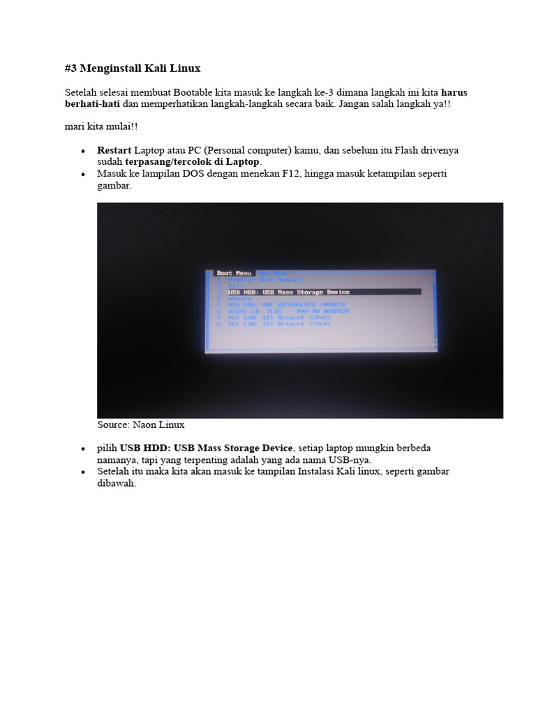 Cara Menginstall Kali Linux | PDF