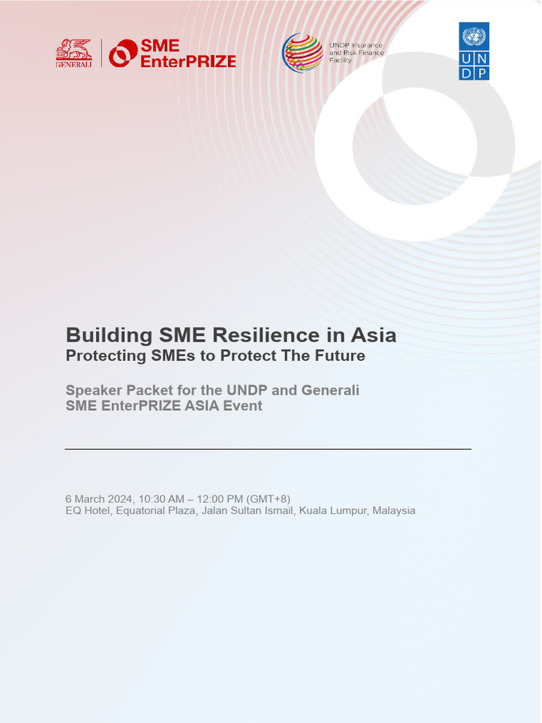 Speaker Packet - Building SME Resilience in Asia | PDF | Small And ...