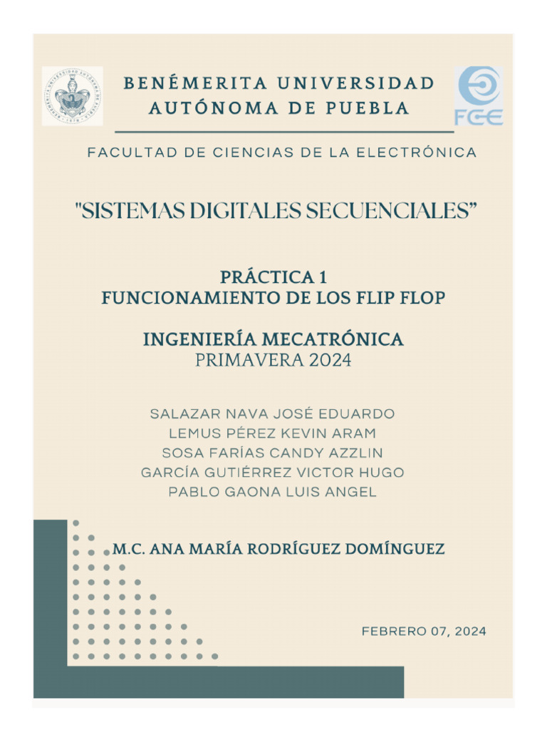 Práctica1 Sistemas Secuenciales | PDF | Ingenieria Eléctrica | Electrónica