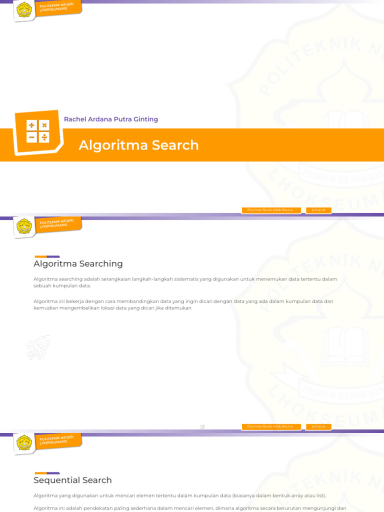 Algoritma Pencarian: Linear dan Binary | PDF
