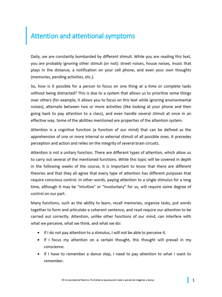 Understanding Attention and ADHD Symptoms | PDF | Attention | Attention ...