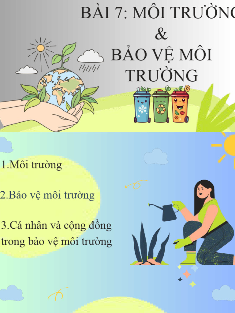 Green Illustrated Environment Activities Presentation | PDF