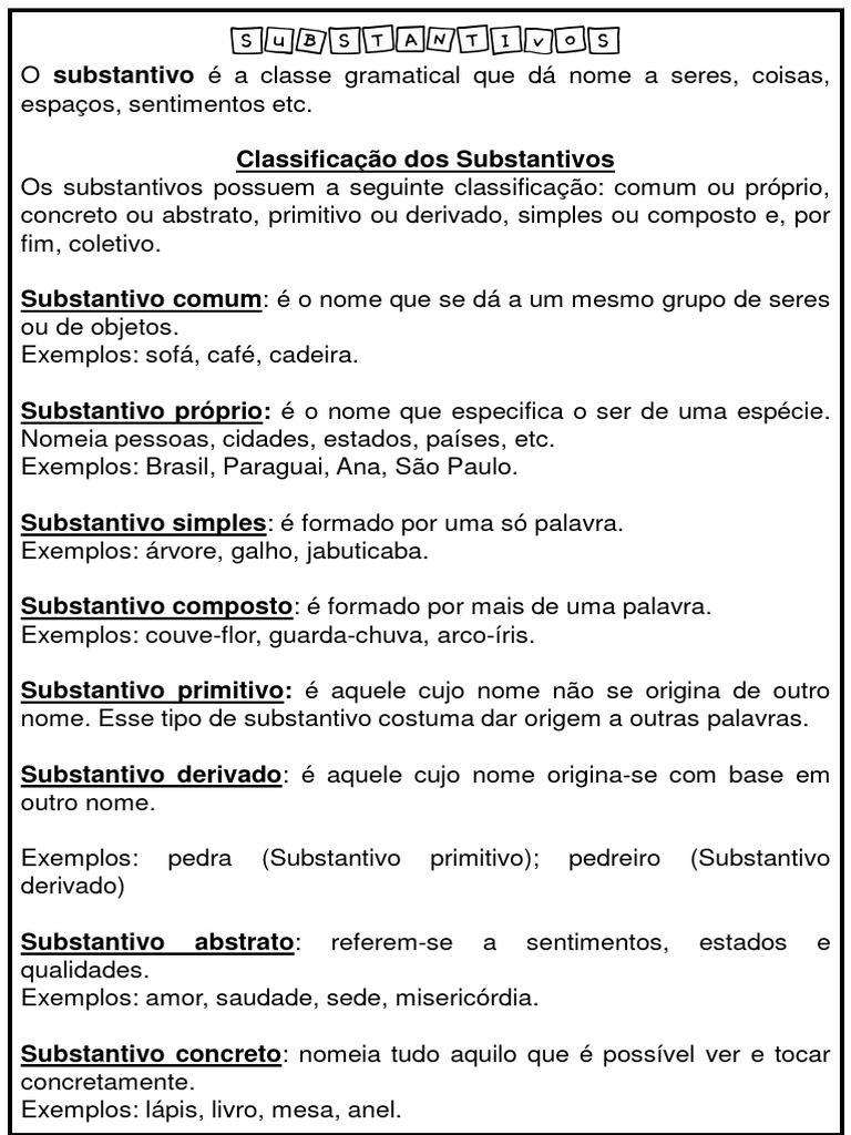 Conceito de Substantivo | PDF