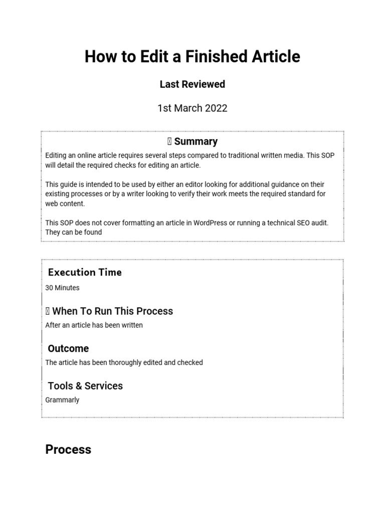 How To Edit A Finished Article | PDF | Plagiarism | Copy Editing