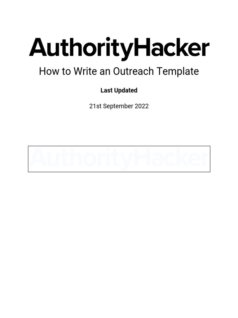 How To Write An Outreach Template | PDF
