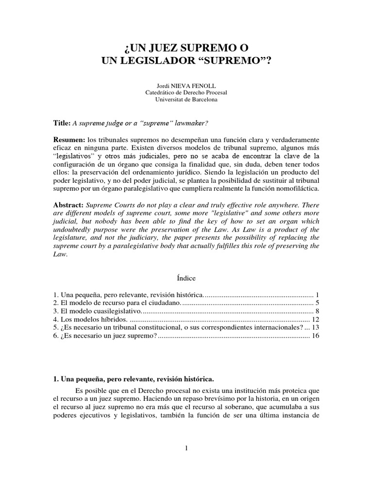 Nieva Fenoll Juez Supremo | PDF | Caso de ley | Juez