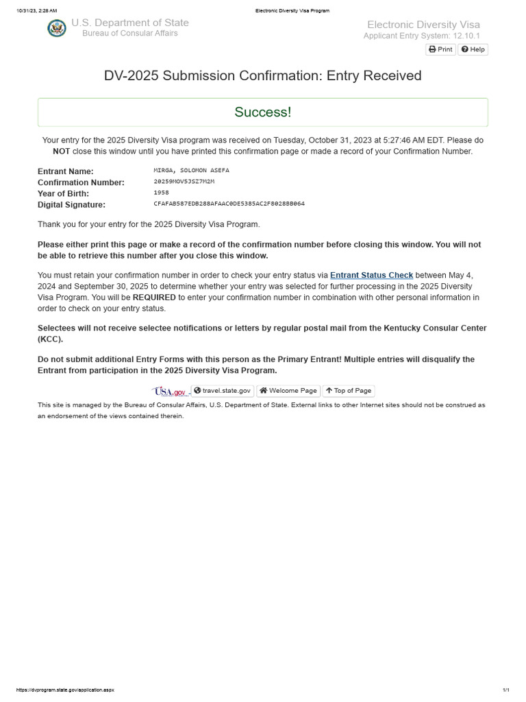 Electronic Diversity Visa Program ABABA | PDF | Travel Visa