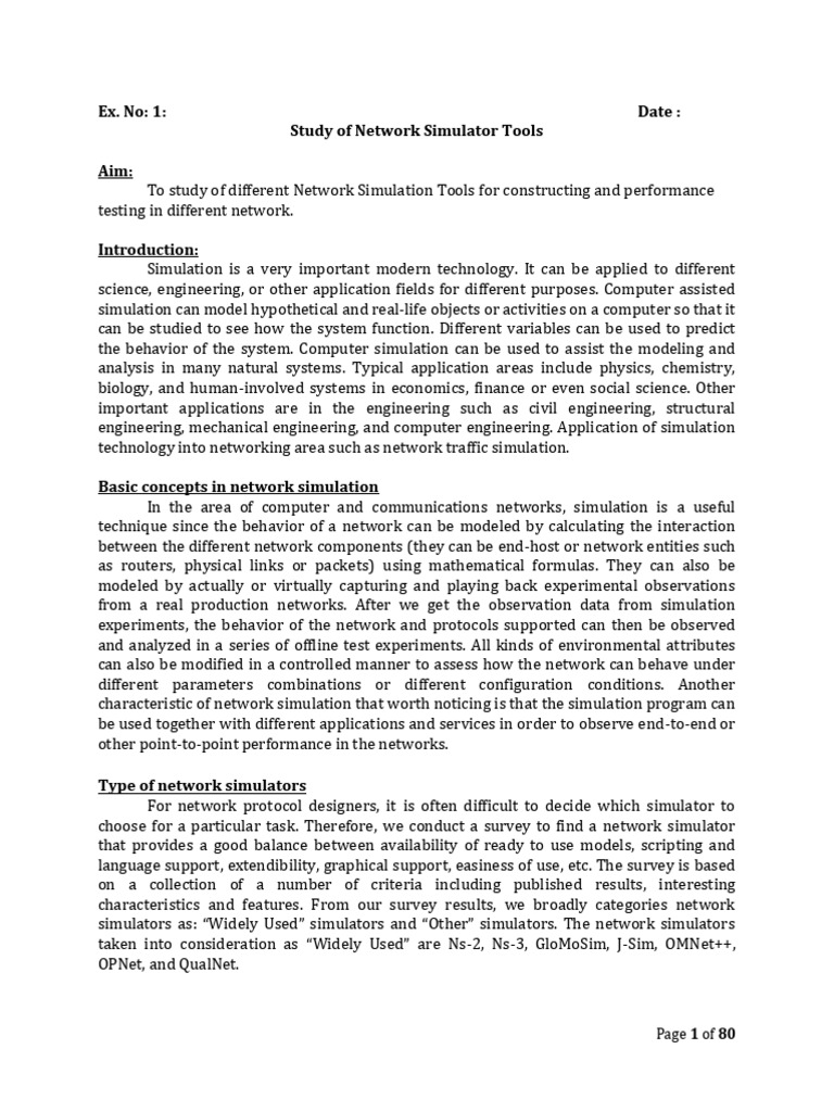 Manual For Network Simulator Pdf Computer Network Simulation 1154