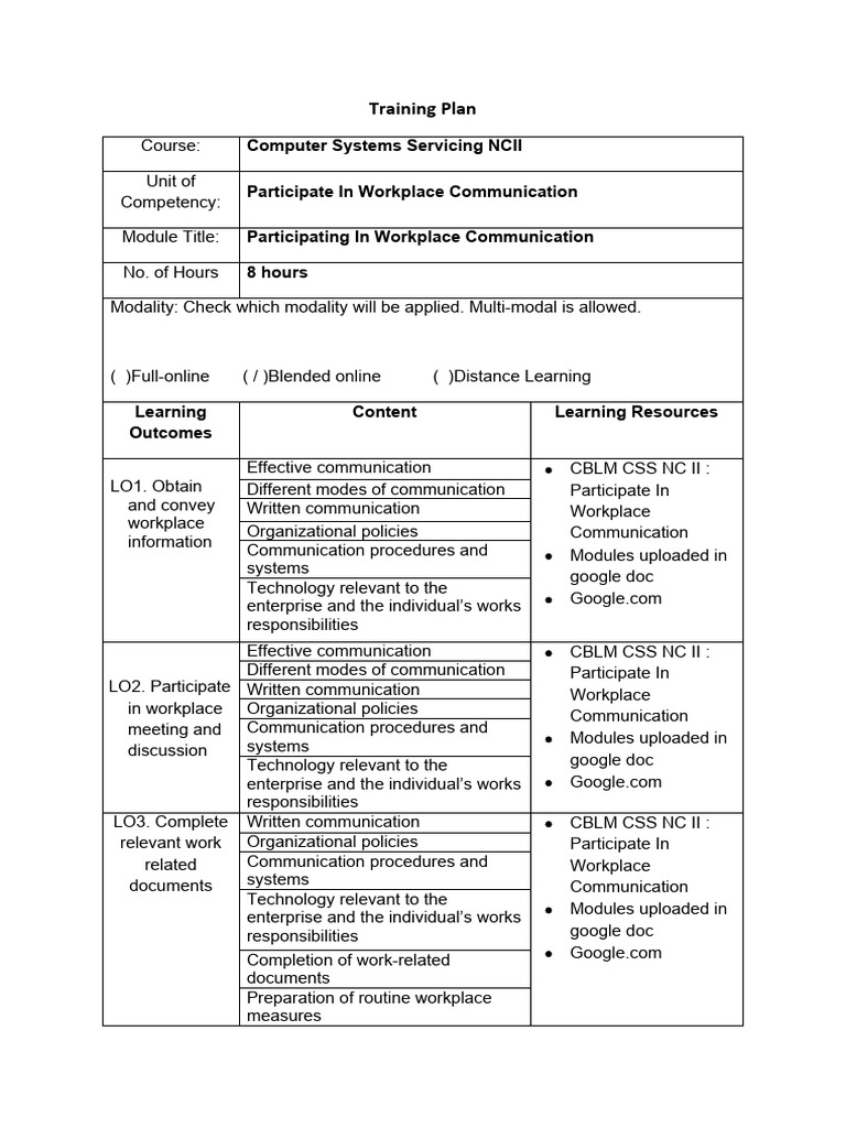 CSS_Training-Plan | PDF | Educational Technology | Bios