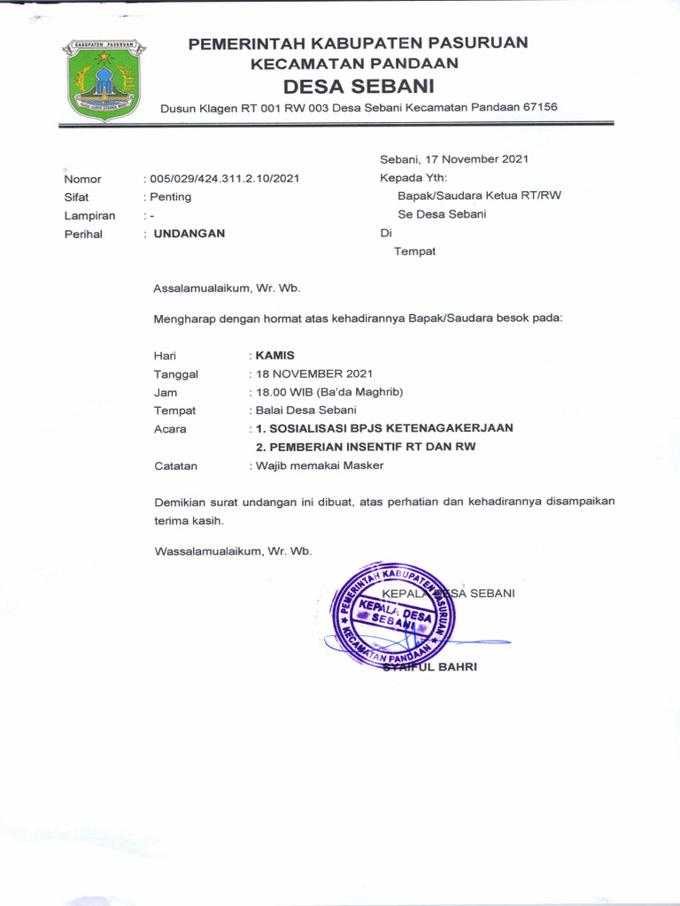 Undangan RT RW | PDF