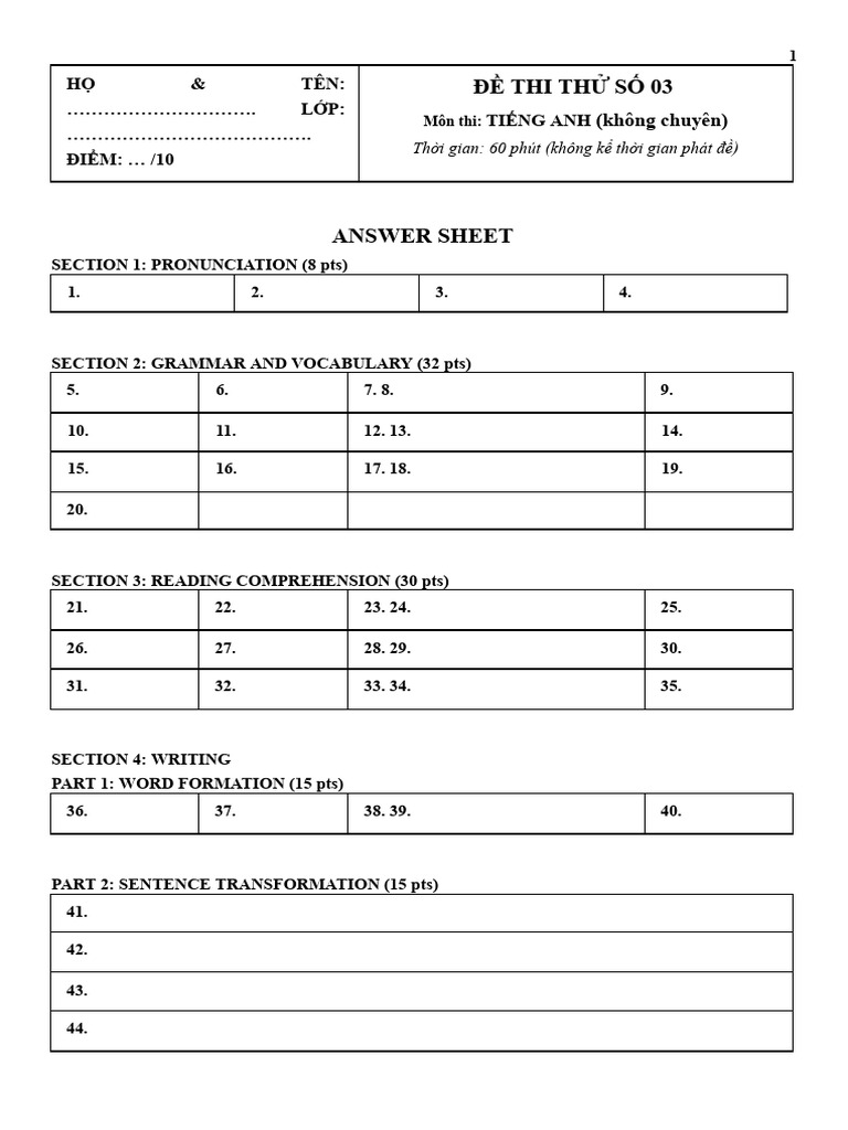 English Test Paper: Pronunciation & Grammar | PDF | Climate Change ...
